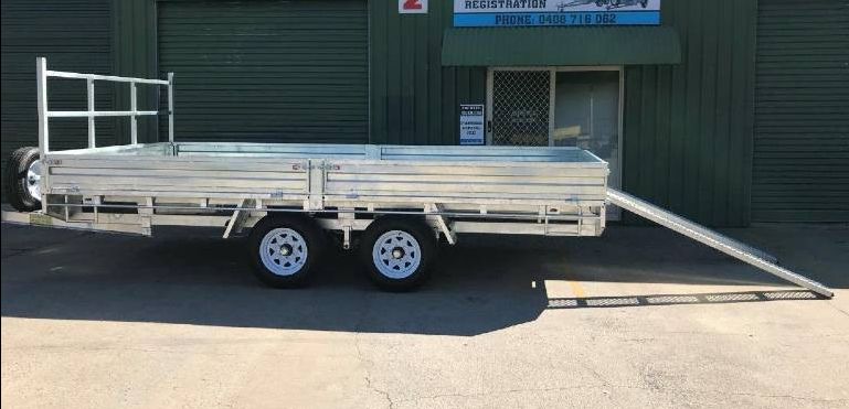 16 X 8 Ft Extra Heavy Duty Flat Deck Trailer Atm 3500kg, With Loading ...