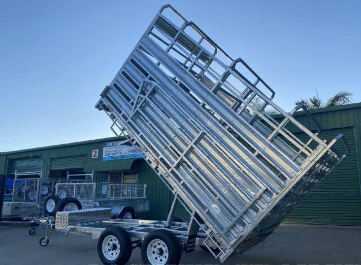 2023-new-poa-12 X 7 Ft Flat Deck Hydraulic Tipping Stock Crate Trailer ...