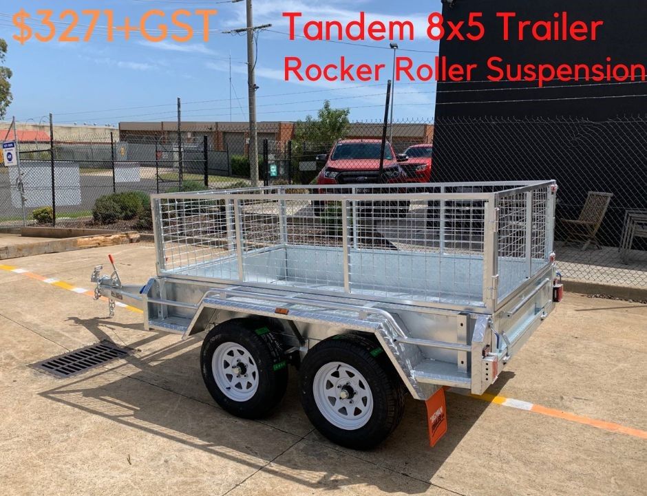8x5 Tandem Trailer Rocker Roller Heavy Duty Fully Galvanised & Welded ...